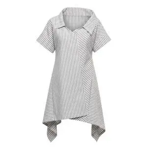 MIRIMALIST Quartz Striped Dress - White