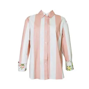 FLORA BY ALEXANDRIA Lydia Stripe Button Down In Rose