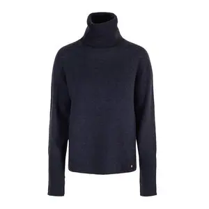 TIRILLM Cosy" Chunky Turtle Neck Pullover- Navy Melange - Blue