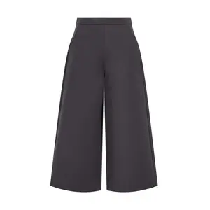 FEMPONIQ Wide Leg Cropped Cotton Trouser - Grey