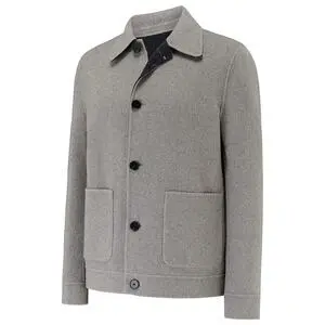 GUARDS LONDON Grey / Silver Irish Reversible Wool Blend Jacket Silver/grey - Grey/silver