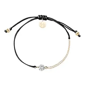 ADRIANA PAPPAS DESIGNS Cz Solitaire Bracelet On Colored Cord - Black