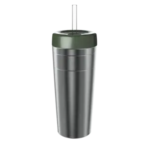 KEEPCUP Commuter Cold Cup With Straw Lid 20oz/590ml Stainless Steel Reusable Coffee Cup Pine - Grey