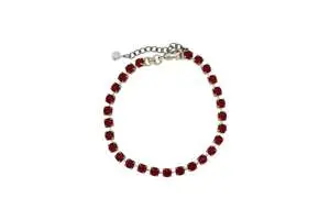 VICKISARGE The Tennis Bracelet In Platinum - Red