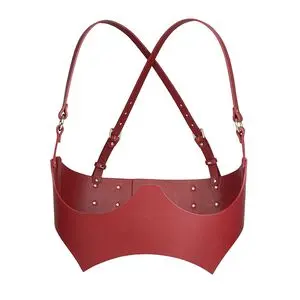 HAUTE CUIR Circe Leather Underbust Harness - Red