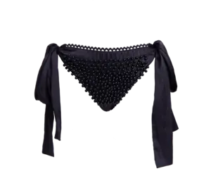 NOBLESSE OBLIGE Bow Bottom With Beads - Black
