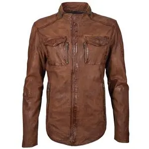 Mauritius Leather Shirt Jacket Cove Cognac