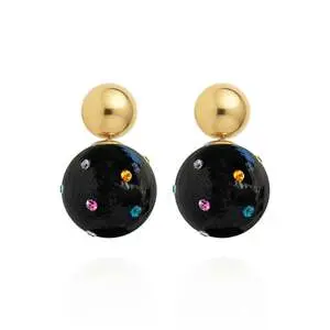 SAULE LABEL Lilou Earrings In Jet Raven - Black