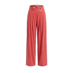 MIRIMALIST Loose Coral Maxi Pants - Red