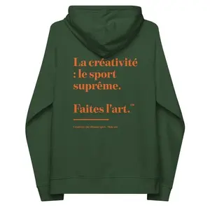 ANCHOR & CREW Organic Cotton Hoodie With "make Art" Graphic - Green