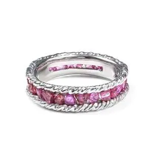 GERMAN KABIRSKI Pink / Silver Gaiete Silver Ring With Raw Ruby - Pink/silver