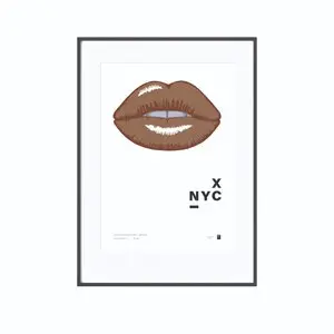 Curiosity Snug Lip Lines Series X Nyc Print - Brown