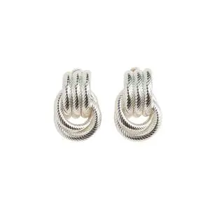 MISS CECILIA The Rope Knot Studs - Silver