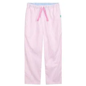 LOUNGERS Organic Cotton Striped Loungewear Trousers - Pink/white