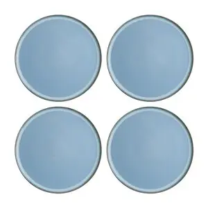 Turgla Home Sky Round Porcelain Appetizer Dessert Plate Set Of Four - Blue