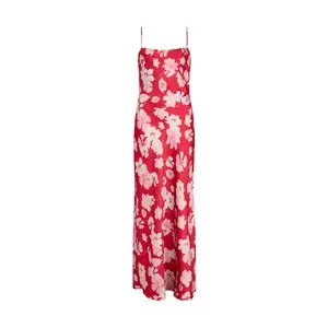 LILY AND LIONEL Roxy Spaghetti Strap Savannah Print Maxi Dress - Red
