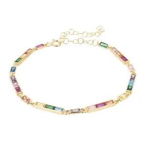 LATELITA Riviera Multicoloured Gemstone Bracelet - Gold