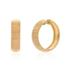 PREETI SANDHU Ridged Dome Vermeil Hoops - Gold