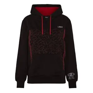 LIMAR Black / Red Silent Flame Cotton Black Hoodie