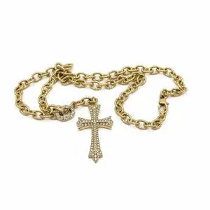 JAGGED HALO JEWELRY Cross Pendant Necklace Yellow - Gold