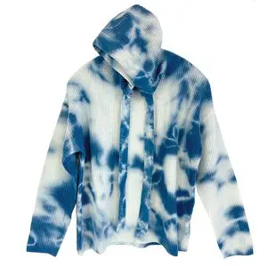 ZENZEE Shibori Tie-dye Cashmere Hoodie - Blue