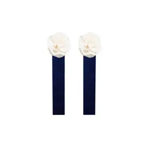 NUR KARAATA Versailles Rose Navy Gloves - Blue