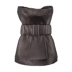 SILVIA SERBAN Antique Pleated Eco-leather Belt - Silver