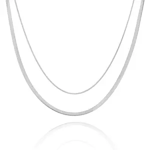 ARCTIC FOX & CO. Double Snake And Rope Chain Necklace - Silver