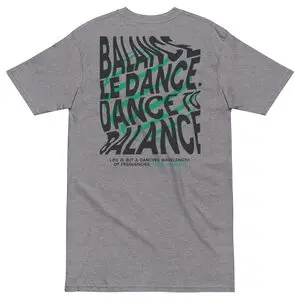 ANCHOR & CREW Balance Le Dance Disco!" Heavy Cotton Embroidered T-shirt - Grey