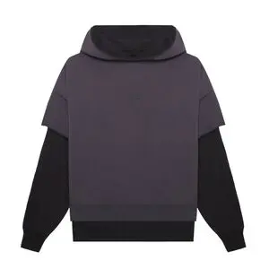 Place Of Ëlms Grey / Black Two Tone Layered Hoodie - Grey/black