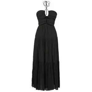 SMART AND JOY Front Cut-out Strappy Maxi Summer Dress - Black