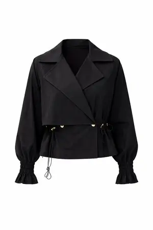 EXQUISE Yareli Collar Jacket - Black