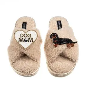 LAINES LONDON Embellished Boucle Slippers - Brown