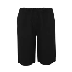 Haris Cotton Elastic Waistband Linen Bermuda - Black