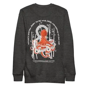 ANCHOR & CREW Heather Octopus Another Good Day Cotton Blend Sweatshirt - Black
