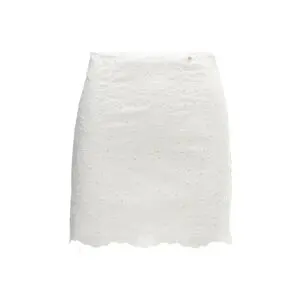 NISSA Embroidered Cotton Skirt - White