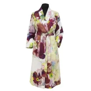 DECOFLUX HOME Classic Cotton Sateen Bathrobe Flower Mist - Green