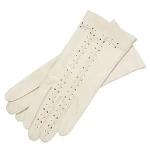 1861 GLOVE MANUFACTORY Neutrals Ravello Creme Leather Gloves - Black