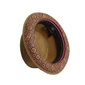 DASMARCA HATS Dasmarca Porkpie Hat With Vintage Floral Print Yellow