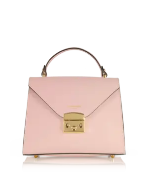 LE PARMENTIER Peggy Leather Top Handle Satchel Bag Color - Pink