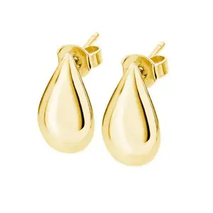 LUCY QUARTERMAINE Large Tear Drop Studs In Vermeil - Gold