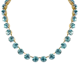 LAURA GRAY Adjustable Light Aqua Crystal Riviera Necklace Blue