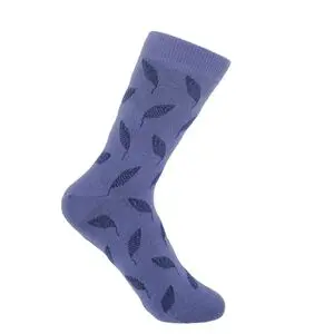 PEPER HAROW - MADE IN ENGLAND Navy Leaf Socks - Blue