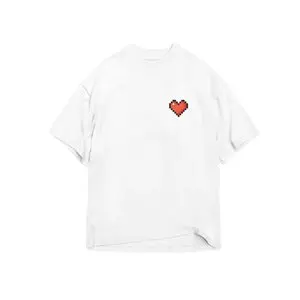 MYSIMPLICATED White / Red Oversized White T-shirt With Heart Logo W - White/red
