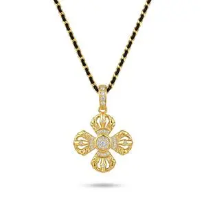 ORMIRO Double Vajra Vermeil Pendant Necklace - Gold