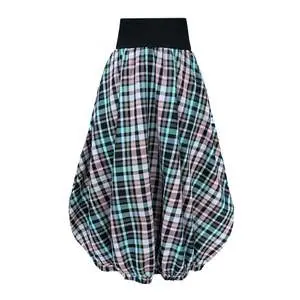 FROCK TALES Ram Parachute Skirt In Pastel Check - Black