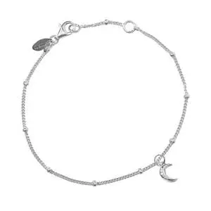 MURU Muru 18ct Gold Vermeil Tiny Moon Charm Bracelet Silver