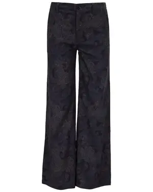 LORDS OF HARLECH Phillis Paisley Explosion Wide-leg Pant - Black