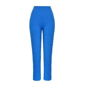 CCY CURRENCY Zigzag Mohair Pants - Blue