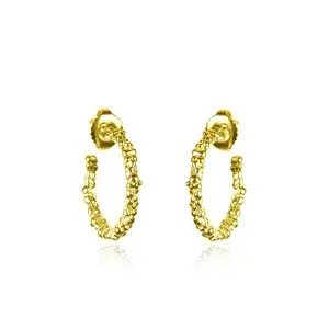 MOUNIR LONDON Vermeil Textured Hoop Earrings - Gold